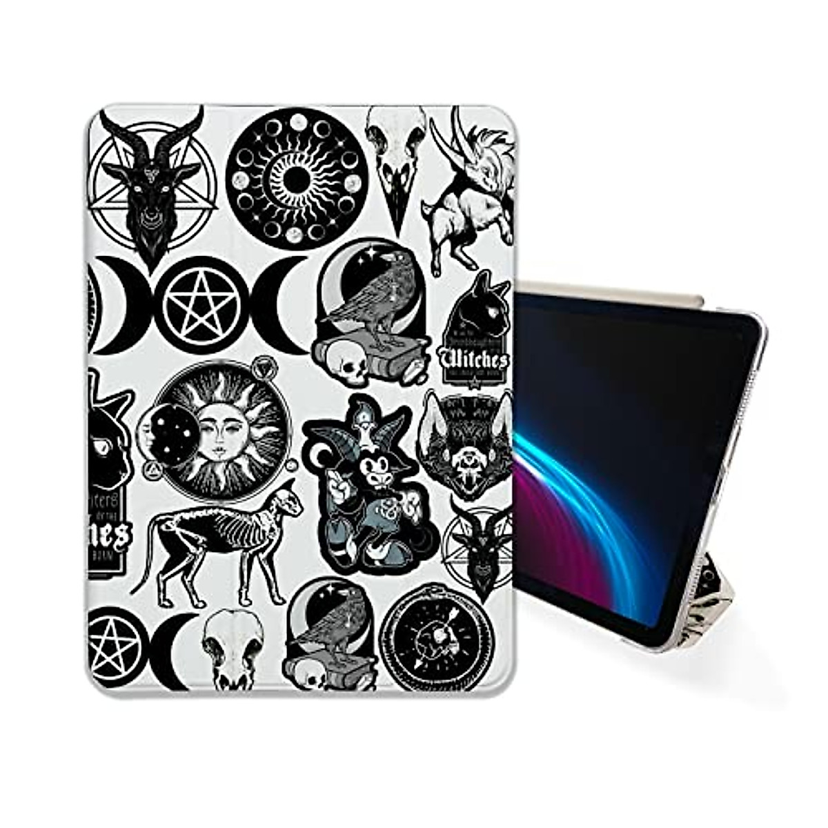 Halloween Devil Witch Witchcraft case Compatible with iPad Mini Air Pro 7.9 8.3 9.7 10.2 10.9 11 12.9 inch Pattern Cover New 2022 2021 Trifold Stand 3 4 5 6 7 8 9 Generation 608 (12.9 Pro 3/4/5 gen)