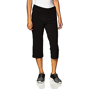 Danskin Women's Essential Sleek Fit Crop Pant, Black, Medium