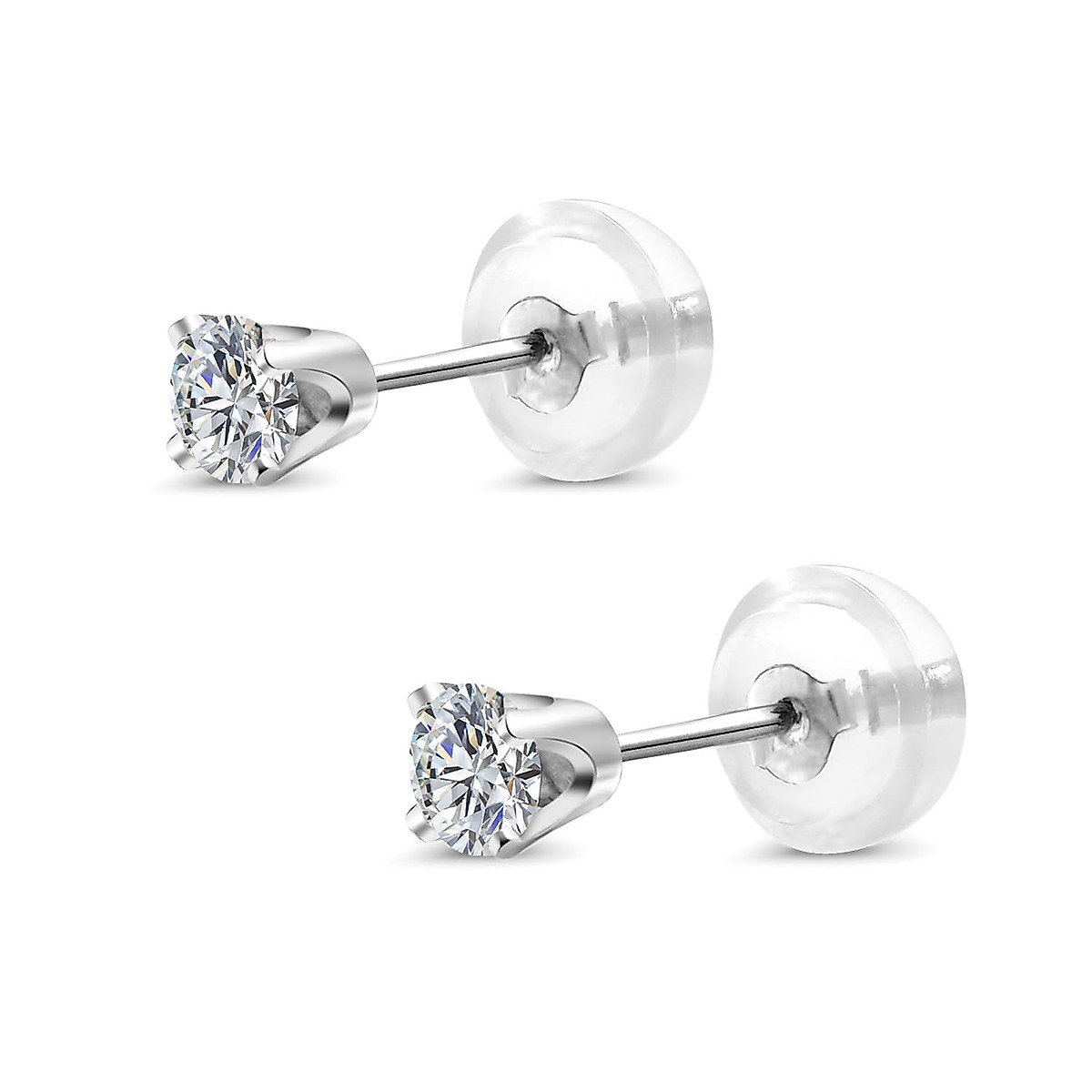 Gem Stone King 0.20 to 1.50 Carat 14K Gold Lab Grown Diamond Stud Earrings | Gold Earrings For Women Men | F-G Color | VS1-VS2 Clarity