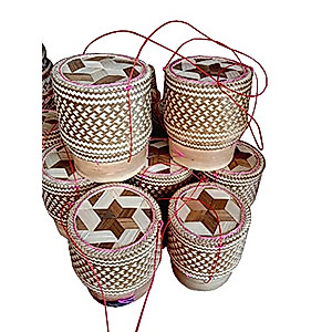 Craft Curl Rice Steamer Natural Bamboo | Durable & Eco-Friendly |Lightweight & Food Safe | Bamboo Rice Steamers |Sticky Rice Serving Basket 6 Cubic Inches|