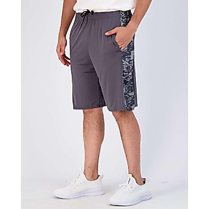 5 Pack Men’s Active Quick Dry Fit Short Pockets Athletic Running Gym Basketball Workout Activewear Sports Men, Set 11, XXL, Pack of 5