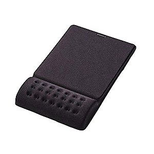 ELECOM Mouse Pad with Wrist Rest"Comfy" Stable Control/Ergonomic Design/Reduce Wrist Fatigue/Memory Foam Black MP-095BK
