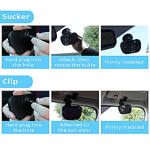 Baby Car Mirror, Universal Baby Rear View Mirror for Car Seat Backseat Mirror Rear Facing Car Seat Mirrors with Suction Cup and Clip, 360°Safety Adjustable Car Mirror for Infant, Newborn By Liangxiang