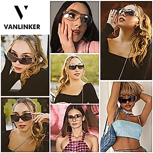 VANLINKER Wrap Around Y2K Sunglasses for Women Men Trendy Oversized Sun Glasses Fashion Shield Frameless Shades Gradient Grey VL9704