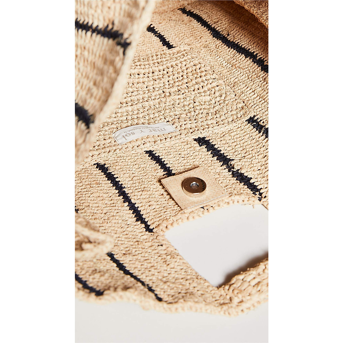 MAR Y SOL Women's Veneto Bag, Natural/Navy, Stripe, Off White, One Size