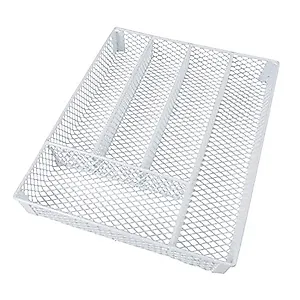 Kitchen Details 5 Section/Compartment Small Utensil, Flatware Drawer Organizer Tray, Protects Cutlery, in White (4288)