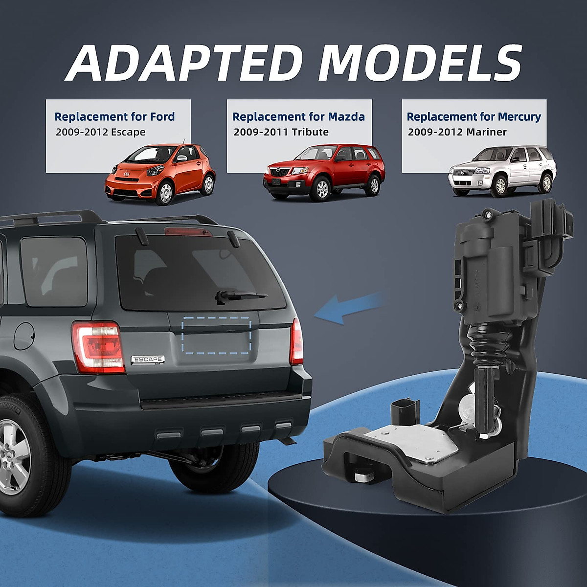 OTUAYAUTO Rear Tailgate Latch Actuator, Liftgate Power Door Lock Actuator - Replacement for 2009-2012 Ford Escape, 2008-2011 Mazda Tribute, 2009-2011 Mercury Mariner, OEM # 9L8Z-7843150-B 9L8Z7843150B