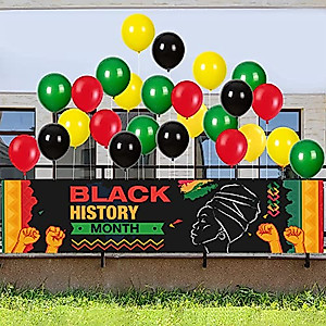 Black History Month Banner Balloons Party Decorations - African BHM Worthwhile Commemoration National Black History Party Balloons Banner Decor Supplies