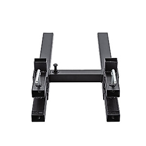 Clamp on Pallet Forks w/Adjustable Stabilizer Bar -60" 2000lbs Max- Pallet Forks Clamp On for Tractor Bucket （60inch Total Length）