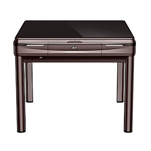TRYHO 宣和电动麻将桌 Dark Brown Walnut Simple Style 4-Legged Automatic Mahjong Table with 40mm Numbered Tiles (Green+Blue) Hard Tabletop Cover All Style Fit No More Shuffling,More Rounds