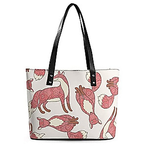 Womens Handbag Foxes Leather Tote Bag Top Handle Satchel Bags For Lady