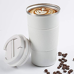 17oz. Coffee Travel thermos ,Stainless Steel Travel Mug&Tumbler Vacuum Insulated Cup(White)