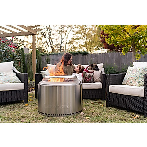 Solo Stove Yukon Essential Bundle | Portable Smokeless Fire Pit Stainless Steel for Wood Burning, Incl. Yukon Fire Pit, Lid and Stand, Diameter: 27in, Height: 19.8in, Weight: 40.35lbs