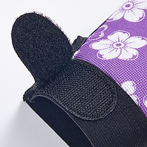 COOLJOB Medium Gardening Work Gloves for Women Ladies, Thorn Proof for Rose Pruning, Cactus Handling, Blackberry Bush Planting, Puncture Resistant Anti-Slip Flexible, 1 Pair M Floral Purple