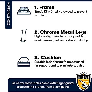 Serta Nelson Convertible Sofa Bed, Black