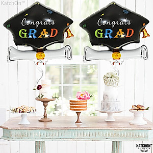 KatchOn, Graduation Cap Balloons - Big 24 Inch | Graduation Hat Balloons, Graduation Decorations Class of 2024 | Congrats Grad Balloons, Graduation Foil Balloons | Graduation Balloons Class of 2024