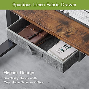 Radlove Dual Motors Height Adjustable 55 x 30'' Electric Standing Desk with Drawer Stand Up Table 4 Memory Keys, Computer Desk with Splice Board Home Office Desk, Rustic Brown Top + Black Frame