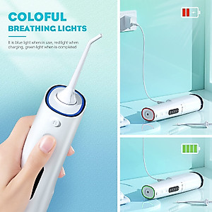 Water Flosser for Teeth, 360ML Portable Dental Oral Irrigator for Teeth with 4 Modes, 4 Multifunction Jet Tips, IPX7 Waterproof, Suitable for Taking Care of Your Oral Hygiene at Home and Traveling
