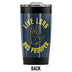 LOGOVISION Star Trek Live Long Hand Stainless Steel Tumbler 20 oz Coffee Travel Mug/Cup, Vacuum Insulated & Double Wall with Leakproof Sliding Lid | Great for Hot Drinks and Cold Beverages