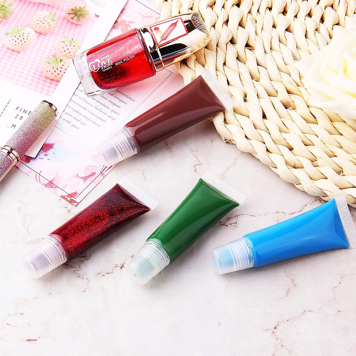 HRLORKC 40Pcs 10ml Empty Tubes Lip empty lip gloss containers for Lip Gloss Balm Cosmetic