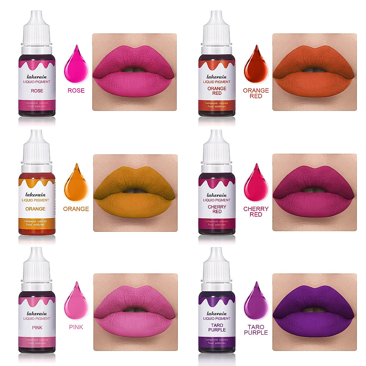 BONNIE CHOICE 12 Colors Liquid Lip Gloss Pigment Set, DIY Lipstick Liquid Pigment Set for Making Lip Gloss, DIY Lip Gloss Pigment Cosmetic Dye, Edible Coloring Pure Plant Pigment for Lip Gloss Base