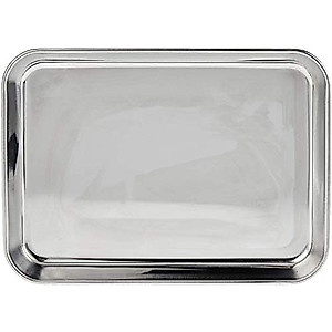 Rectangle Stainless Steel Small Tray 2pcs/set (5.3" x 7.3"x 0.8"), Kitchen Organizer, Bathroom Trays, Little Jewelry Tray Bathroom Tray, Brilliant Quality, Made in Japan