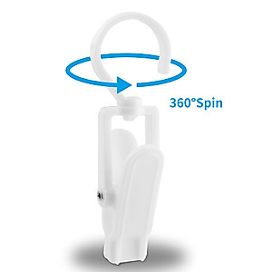 Unlorspy 20PCS Super Strong Plastic Swivel Laundry Clips, Hanging Clothes Pins, 4.13" x 1.38" / 105 x 35 mm Laundry Hooks for Clothes, Hat, Sock & Towel. (White)