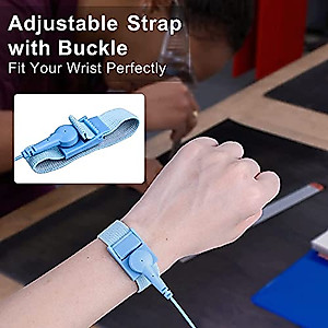 IUZIT Grounding Outlet Plug with Anti-static Wrist Strap and Grounding Wire, ESD Safe for Computer,PC Building, Electronics Repair