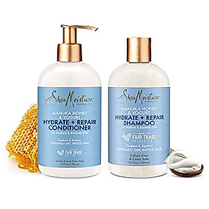 SheaMoisture Hydrate & Repair conditioner For Damaged Hair Manuka Honey & Yogurt Shea Butter Shampoo and Conditioner 13oz