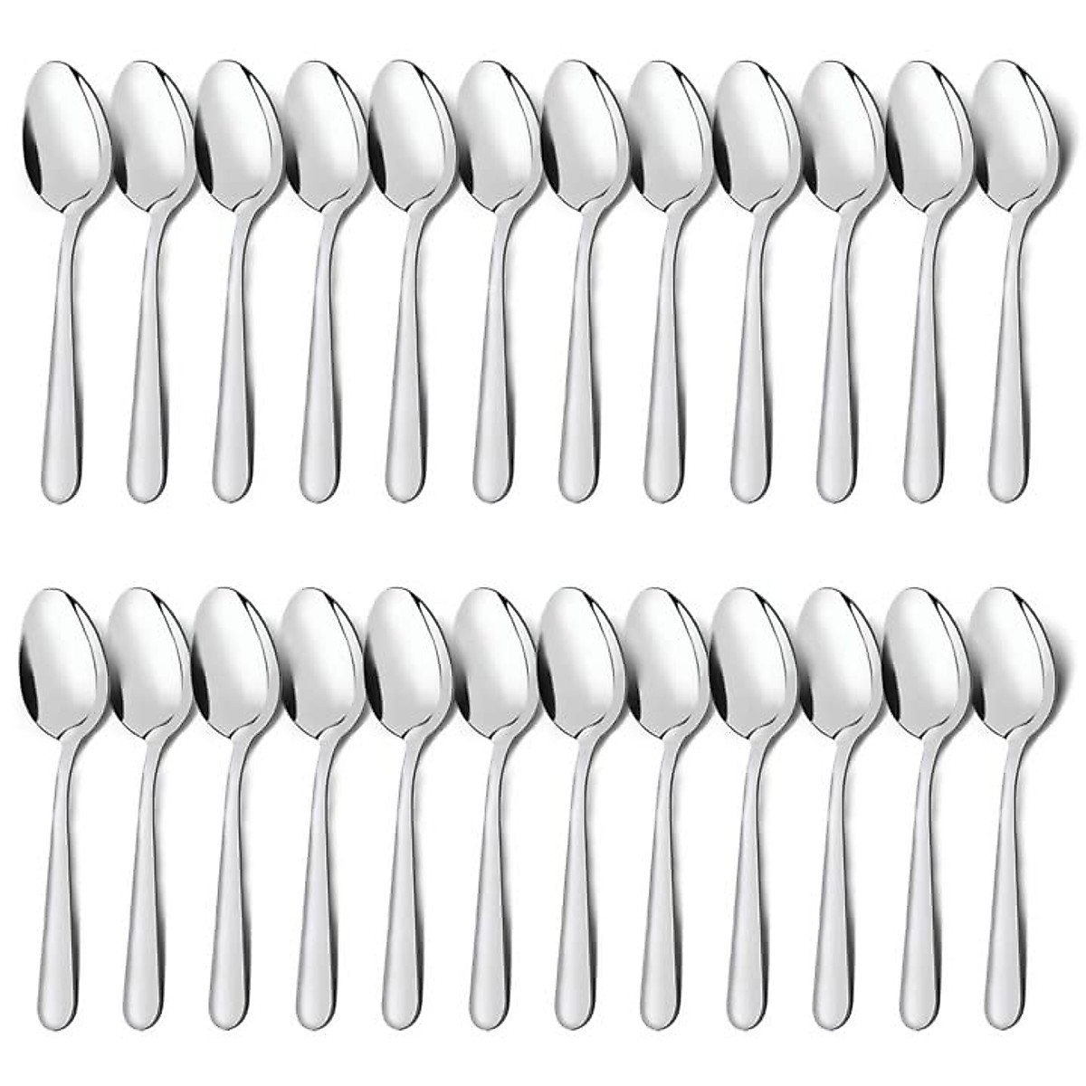 24-Piece Dinner Spoons Set (6.7 inch), Unokit Stainless Steel Spoons silverware, Dessert Spoon, Tablespoon, Silverware Spoons Only for Home, Kitchen or Restaurant - Mirror Polished, Dishwasher Safe