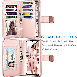 Tekcoo Wallet Case for Motorola Moto G 5G 2023 | Moto G (2023 Only) | XT2313, PU Leather Cash Credit Card Slots Holder Carrying Folio Flip Cover [Detachable Magnetic Hard Cases] Lanyard - Marble