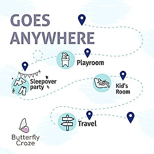 Butterfly Craze Floor Pillow Case, Mattress Bed Lounger Cover, Star Navy, King, Cozy Seating Solution for Kids & Adults, Recliner Cushion, Perfect for Reading, TV Time, Sleepovers, & Toddler Nap Mat