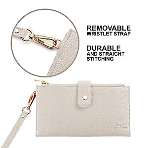 Women’s RFID Wristlet Wallet & Phone Holder | Multi Credit Card Bifold Organizer w/Zipper Pockets & Sweetly Packed in Gift Box