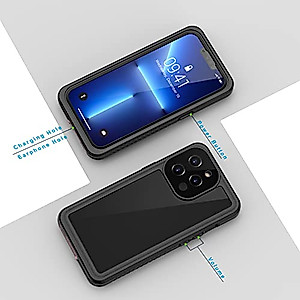 Lanhiem for iPhone 13 Pro Max Case, IP68 Waterproof Dustproof Shockproof Cases with Screen Protector, Full Body Protective Front and Back Cover for iPhone 13 Pro Max - 6.7 inch (Black)