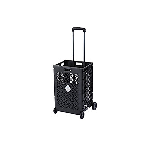 Foldable Portable Shopping Cart with Wheels -Rolling Utility Cart/Folding Dolly - 55/80Lbs Capacity-Large