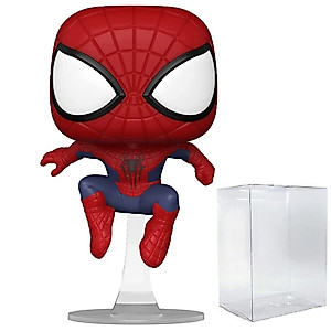 POP Marvel: Spider-Man: No Way Home - The Amazing Spider-Man Funko Vinyl Figure (Bundled with Compatible Box Protector Case), Multicolor, 3.75 inches