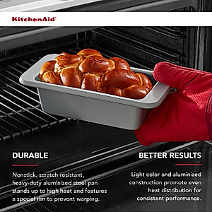KitchenAid Nonstick Aluminized Steel Loaf Pan, 9x5-inch, Silver
