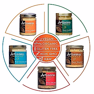 Artisana Organics Raw Almond Butter (2 Pack, 14oz Jars) | No Sugar Added, No Palm Oil, Vegan, Paleo and Keto Friendly, Non-GMO