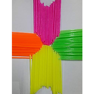 Wow Plastic Disposable Plastic Drinking Straws - 250 count (neon) (Neon).