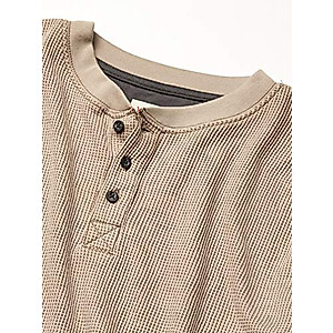 Wrangler Authentics Men's LS Waffle Henley, Pumice Stone, XX-Large