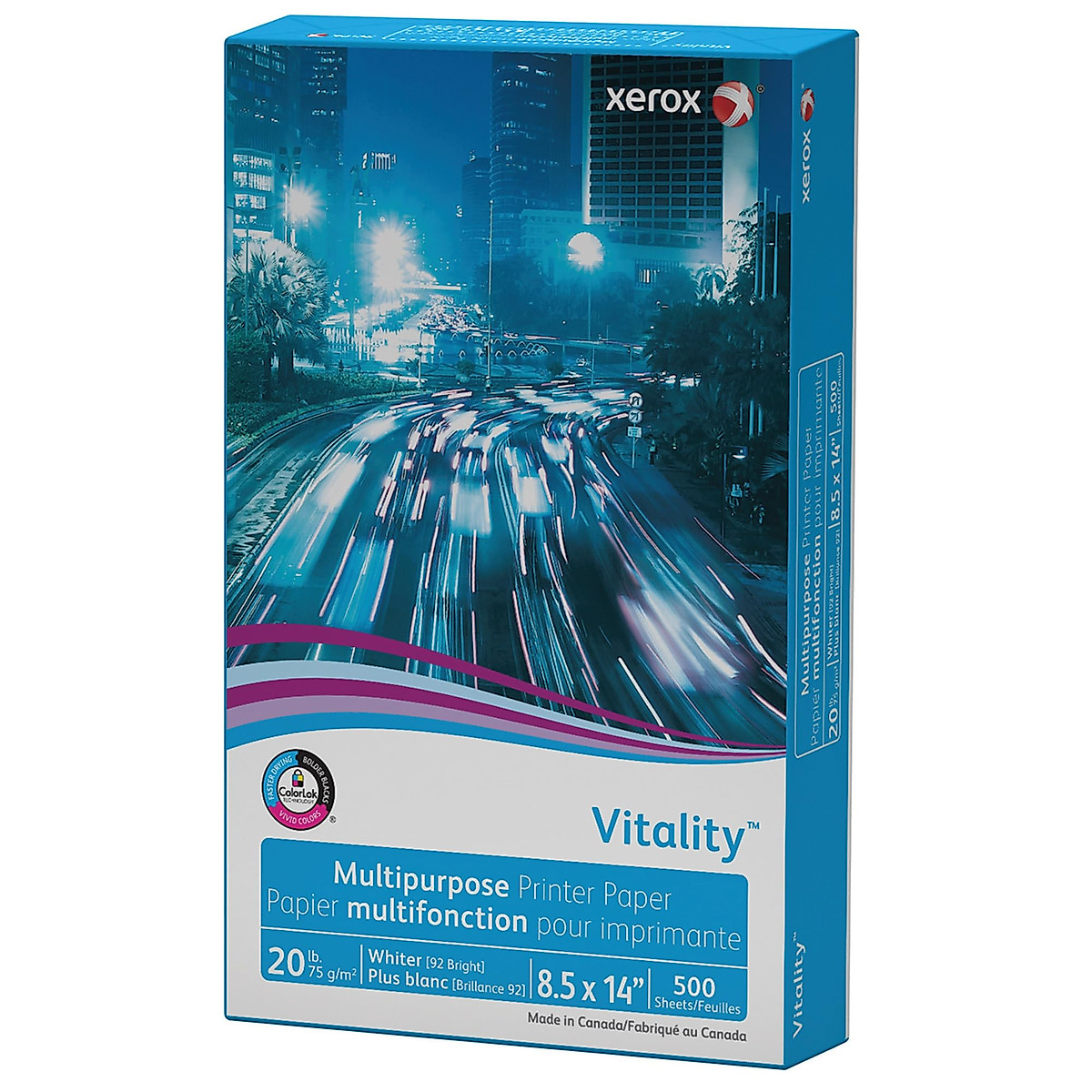 Xerox 3R02051 Vitality Multipurpose Printer Paper, 8 1/2 x 14, White, 500 Sheets/RM