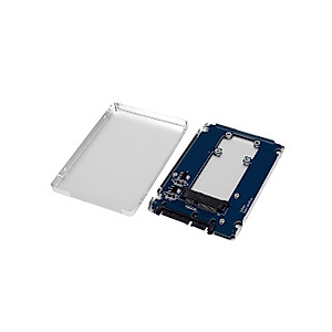 Qtqgoitem Card Slot Mini PCI-E mSATA SSD to 2.5 Inch SATA Hard Drive Silver Tone (Model: d8b 6e6 c9f c96 09b)