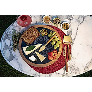 TOSCANA - a Picnic Time brand - Harry Potter Gryffindor Insignia Cheese Board & Knife Set, Charcuterie Board, Serving Platter, (Acacia Wood & Slate Black with Gold Accents)