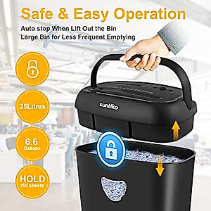 Paper Shredder, 14-Sheet Cross Cut with 6.6-Gallon Basket, P-4 Security Level, 3-Mode Design Shred Card/CD/Staple/Clip, Heavy Duty with Jam Proof System, Woolsche Paper Shredder for Office (ETL)
