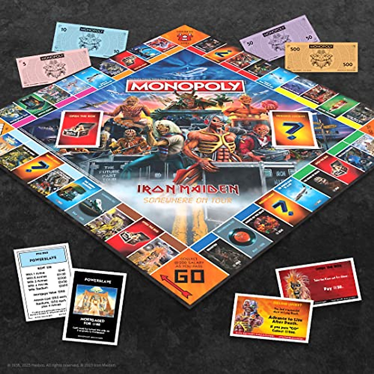 Monopoly Iron Maiden | Play as Bruce’s Lantern, Guitar Amp Stack, Nicko’s Drum Kit, and More | Officially Licensed Collectible Game Honoring British Classic Heavy Metal Icons