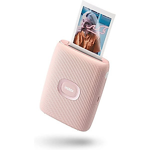 Fujifilm 16767208 Instax Mini Link 2 Smartphone Printer Soft Pink Bundle Instax Mini Twin Pack Picture Format Instant Daylight Film 20 Shots