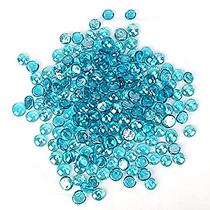 BLQH [18 Pound] Fire Glass Beads Fireglass Drops Flat Glass Beads for Gas Fire Pit Fireplace Azure Blue Luster Reflective Decorative Glass Gems for Vase Fillers Fish Tank Aquarium Decoration (18.6)