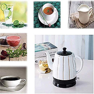 FairUo Kettles for Boiling Water 1.7L Retro Jug, Cooks Water Fast for Tea, Coffee, Soup, Removable Base, Ceramic Cordless Kettle Teapot