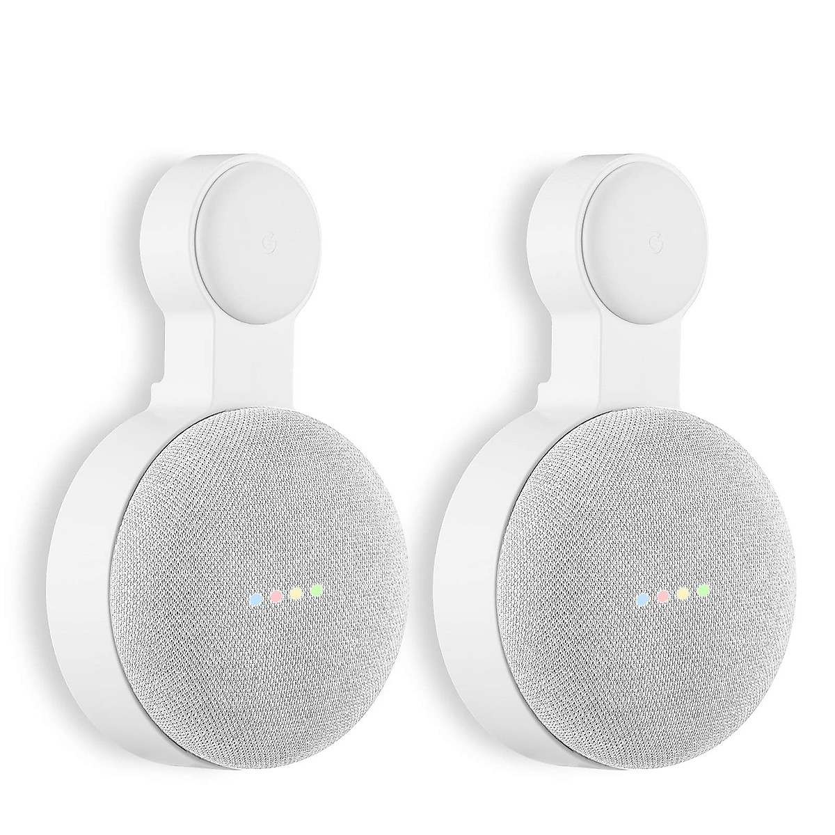 Caremoo Google Home Mini Wall Mount Holder, Space-Saving Design AC Outlet Mount, Perfect Cord Management for Google Home Mini Voice Assistant 2 Pack(White)…