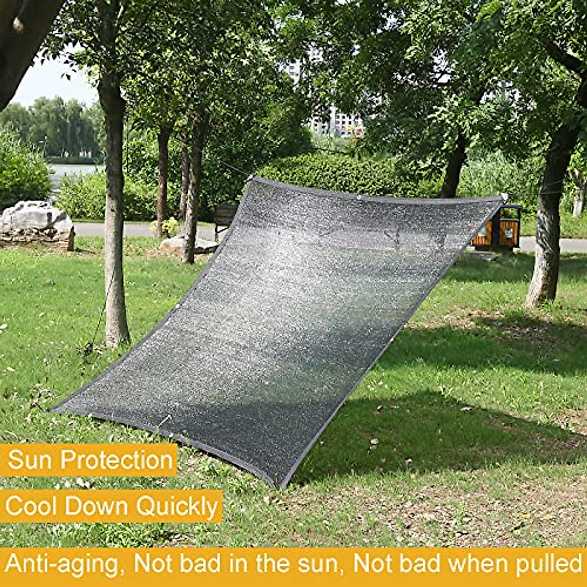 AISky Shade Cloth for Plants Covers Fabric Mesh Tarp 70% Black Net Shading with Grommets 6.5’x6.5’,Greenhouse Sunshade Sunblock for Garden Plants Patio Lawn Flowers Car Outdoor-Black